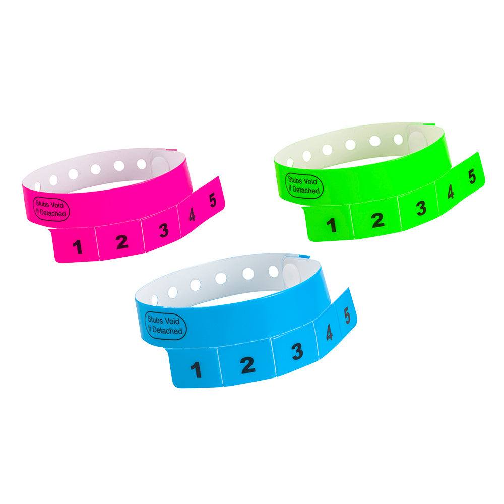 5-Tab Wristbands | Vinyl Cash Tag Wristbands